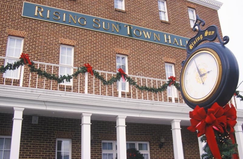 Rising Sun Town Hall Exterior Editorial Stock Photo - Image of ...