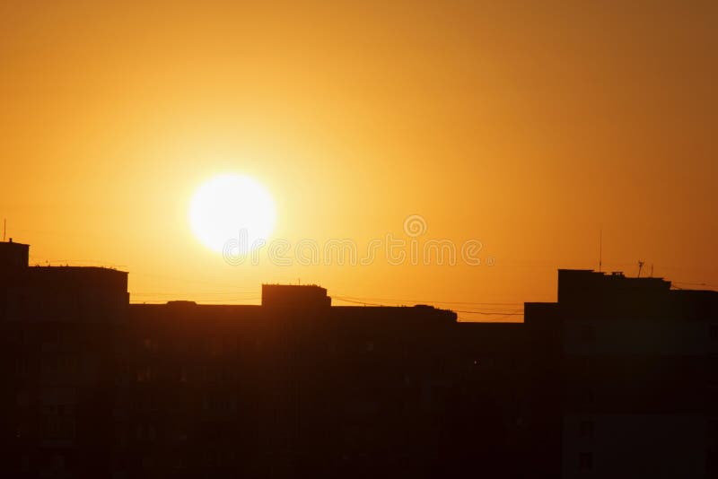 Rising sun stock image. Image of view, scenery, town - 58111757