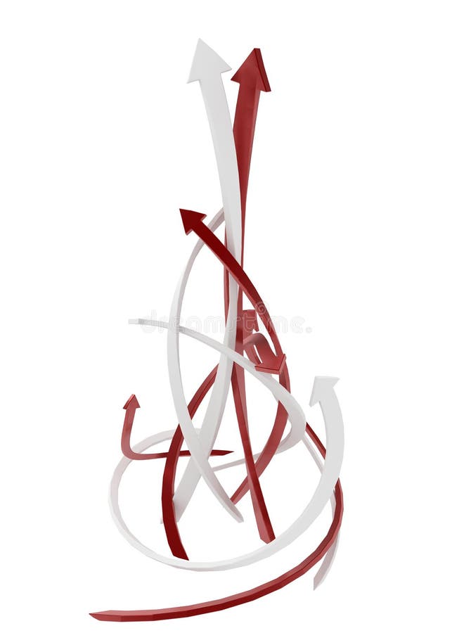 Rising Tangled Arrows stock illustration. Illustration of attention ...