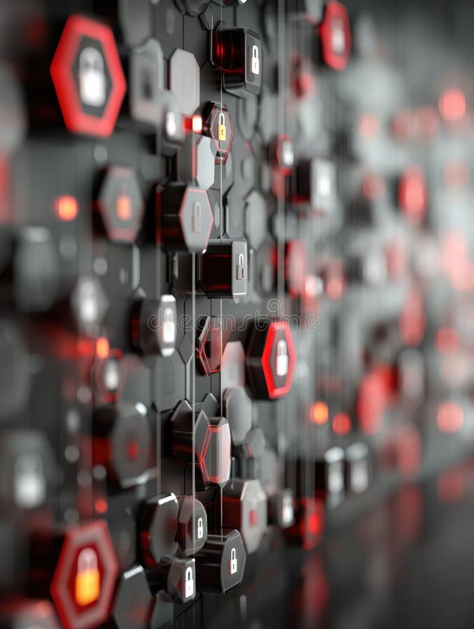 Rising Tariffs Illustrated with Animated Digital Locks and Hexagonal ...