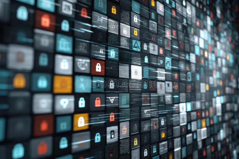 Rising Tariffs Represented by Digital Locks on a Vibrant Animated Wall Showcasing Complex ...