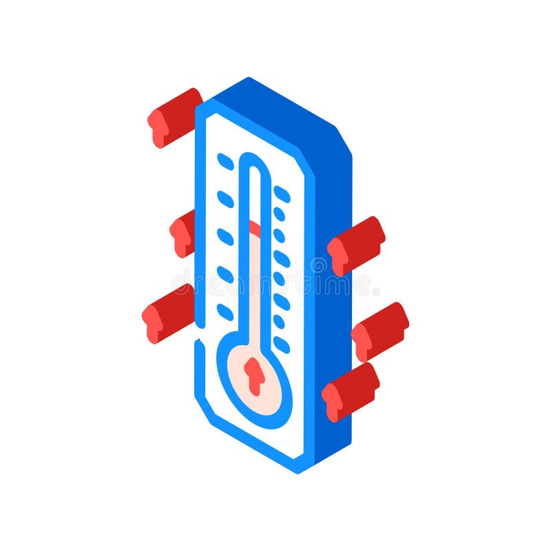 Rising Temperature Gauge Progress Isometric Icon Vector Illustration ...