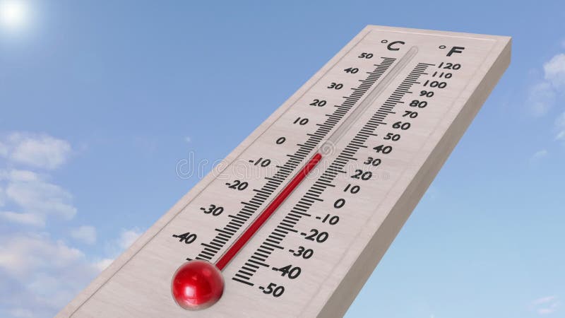 Rising Temperature in Wooden Thermometer. Stock Footage - Video of ...