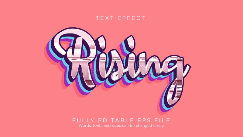 Rising Text Effect Font Type Stock Illustration - Illustration of ...
