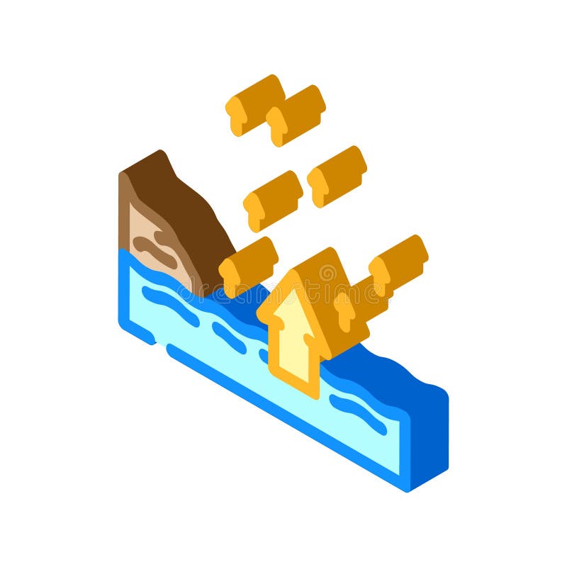 Rising Tide Progress Isometric Icon Vector Illustration Stock Vector ...