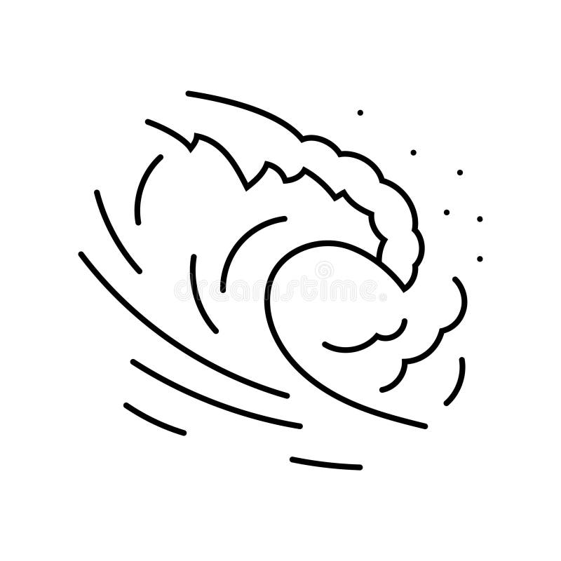 Rising Tide Progress Line Icon Vector Illustration Stock Vector ...