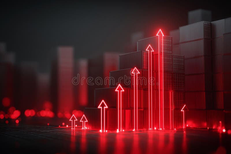 Rising Trade Tariffs Concept with Shipping Containers Stock ...