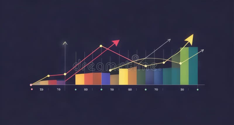 Rising Trend - a Colorful Bar Chart Showing Growth Over Time Stock ...