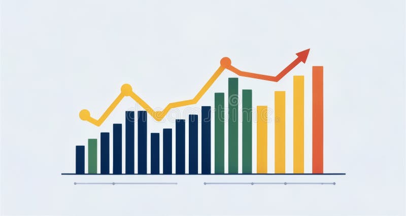 Rising Trend - a Colorful Chart of Success Stock Illustration ...