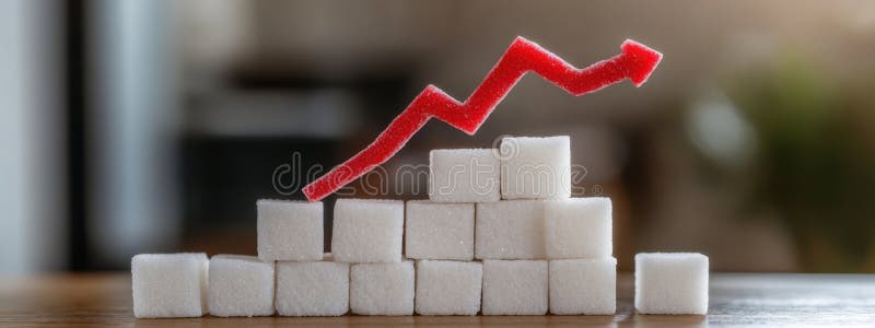 Rising Trend Represented by Sugar Cubes and an Upward Arrow Symbolizing ...