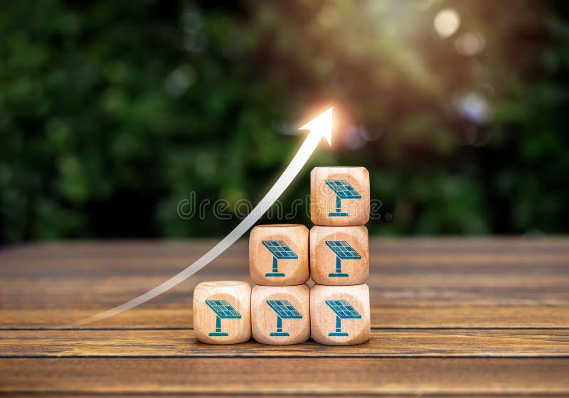Rising Up Arrows on Wooden Cube Blocks Stack As Business Graph Steps ...