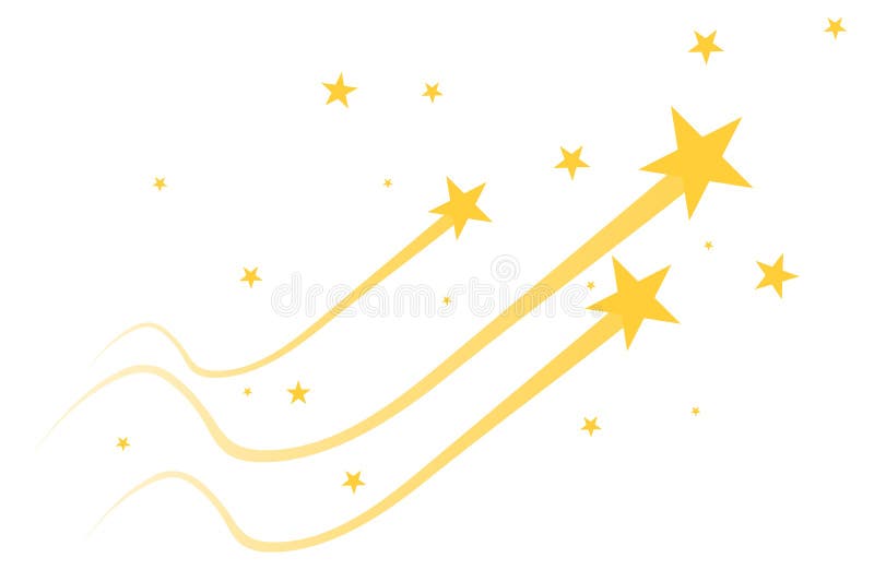 Rising Wave of Stars, a Set of Golden Stars in the Form of a Wave ...