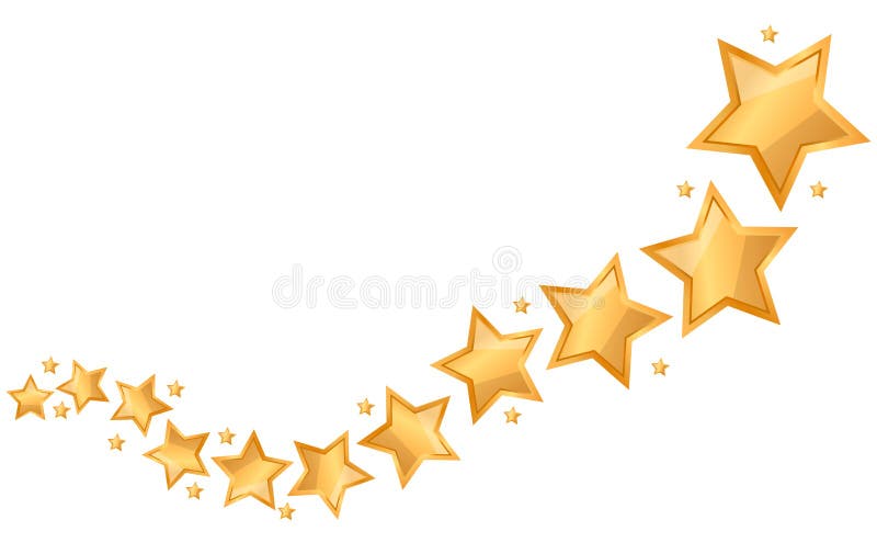 Rising Wave of Stars, a Set of Golden Stars in the Form of a Wave ...