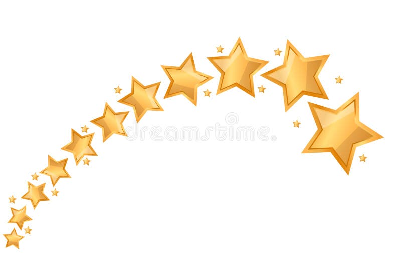 Rising Wave of Stars, a Set of Golden Stars in the Form of a Wave ...