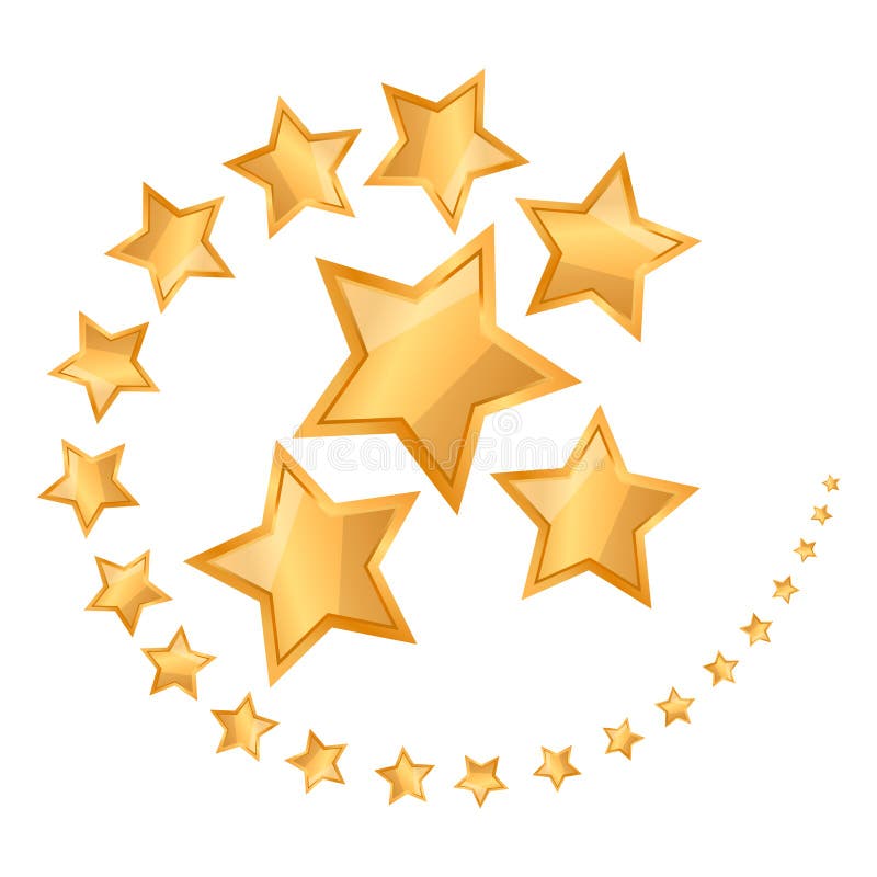 Rising Wave of Stars, a Set of Golden Stars in the Form of a Wave ...
