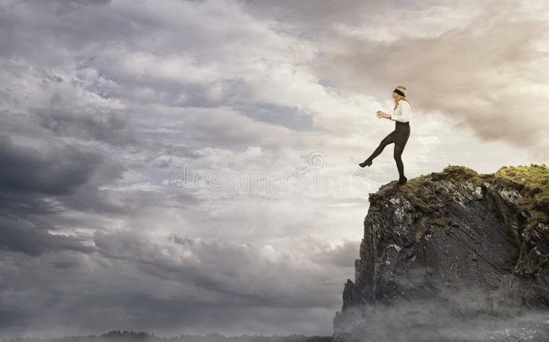 Stepping off a cliff ledge stock image. Image of danger - 35389617