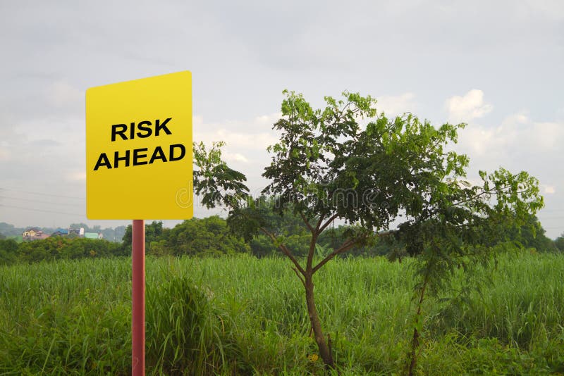 Risk ahead stock photo. Image of caution, highway, exclamation - 32621096