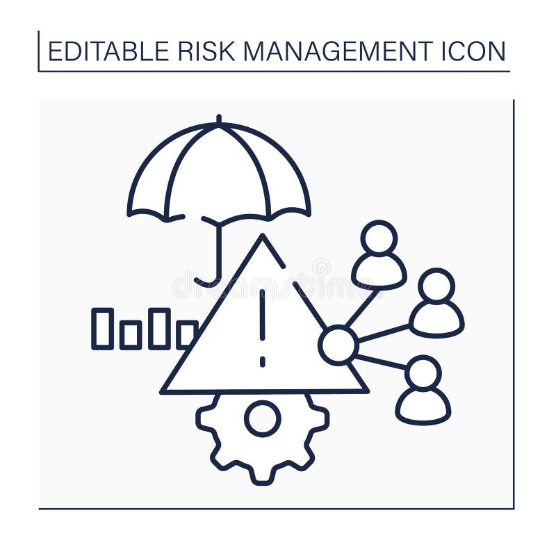 Risk allocation line icon stock vector. Illustration of management ...
