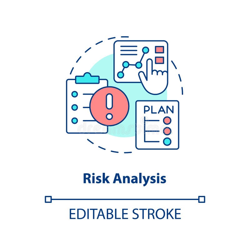 Risk analysis concept icon stock vector. Illustration of unexpected ...