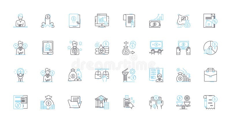 Risk Analysis Linear Icons Set. Probability, Exposure, Impact, Threat ...
