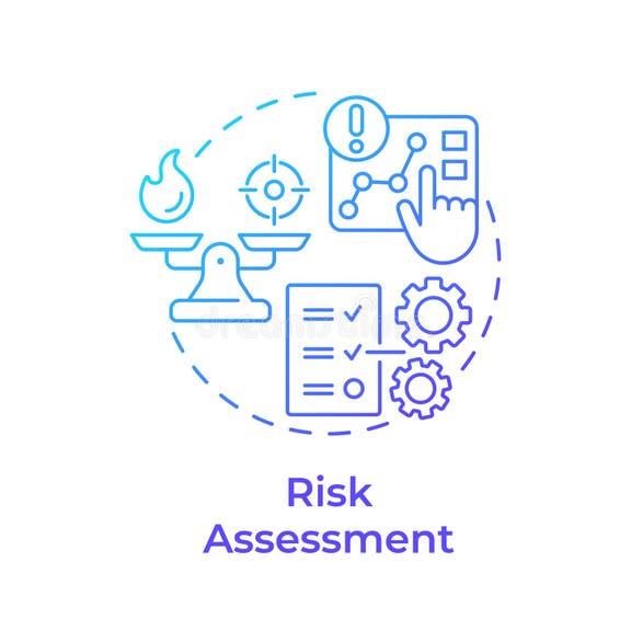 Risk Assessment Blue Gradient Concept Icon Stock Vector - Illustration ...
