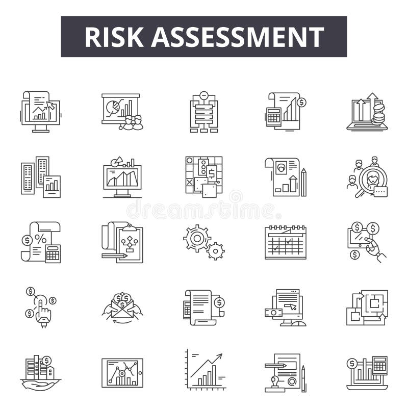 Risk Assessment Line Icons, Signs, Vector Set, Outline Illustration ...