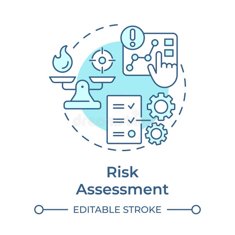Risk Assessment Soft Blue Concept Icon Stock Illustration ...