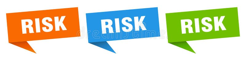 Risk Banner. Risk Speech Bubble Label Set Stock Vector - Illustration ...