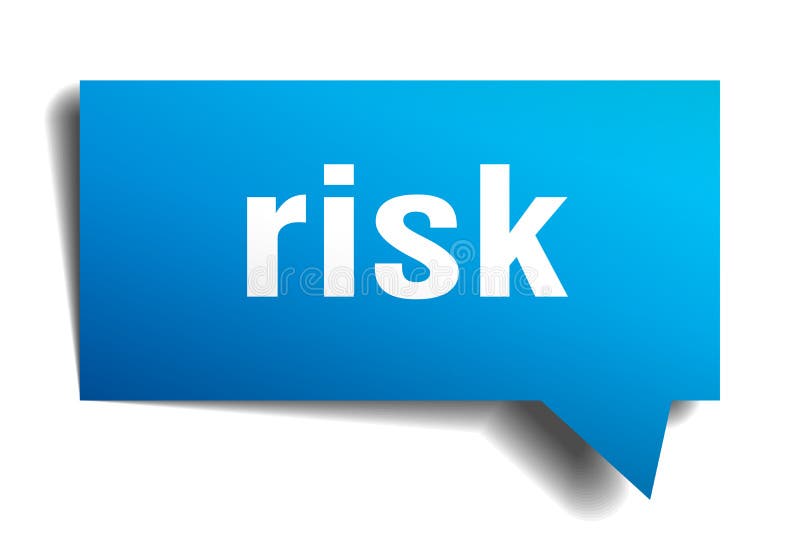 Risk blue 3d speech bubble stock vector. Illustration of label - 118650601
