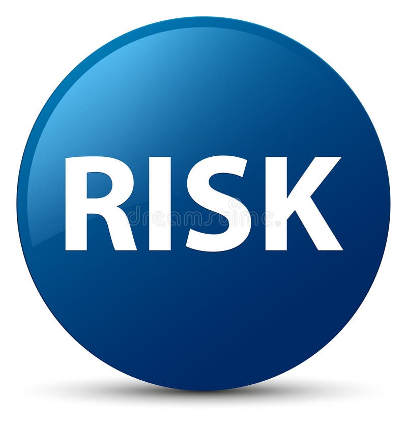 Risk blue round button stock illustration. Illustration of hazard ...