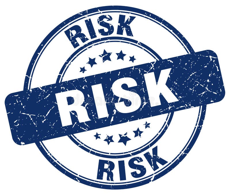 Risk blue stamp stock vector. Illustration of seal, brown - 119334730