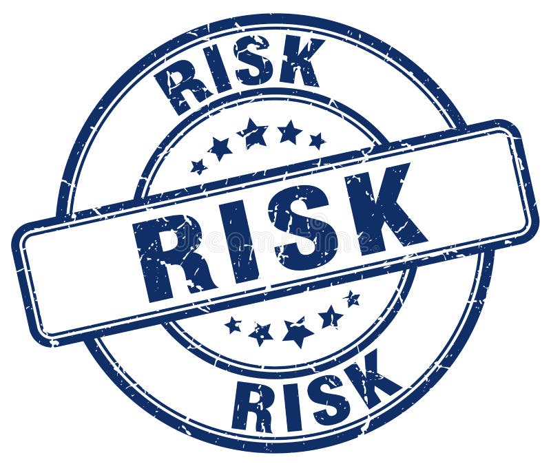 Risk blue stamp stock vector. Illustration of brown - 119745745