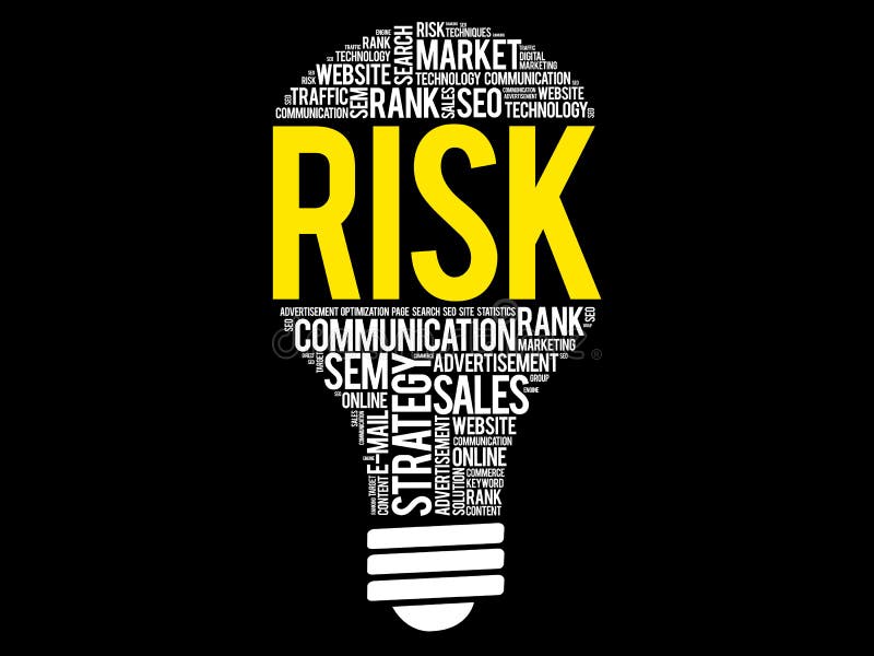 RISK Bulb Word Cloud Collage Stock Illustration - Illustration of mind ...