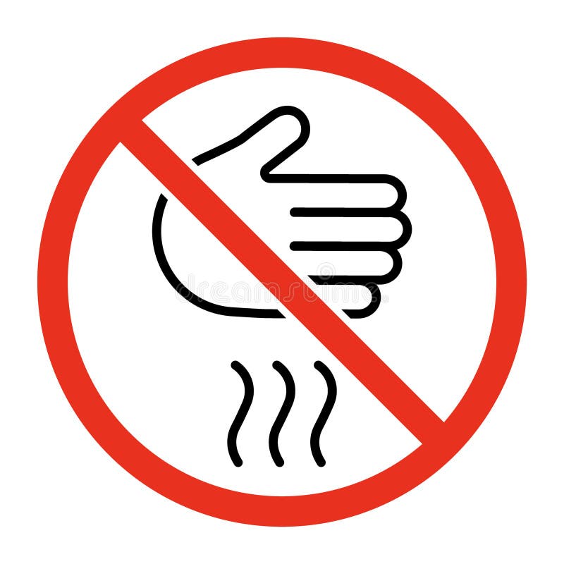 Risk of Burn, Forbidden Holding Hand on Hot, Line Sign. Safe Handling ...
