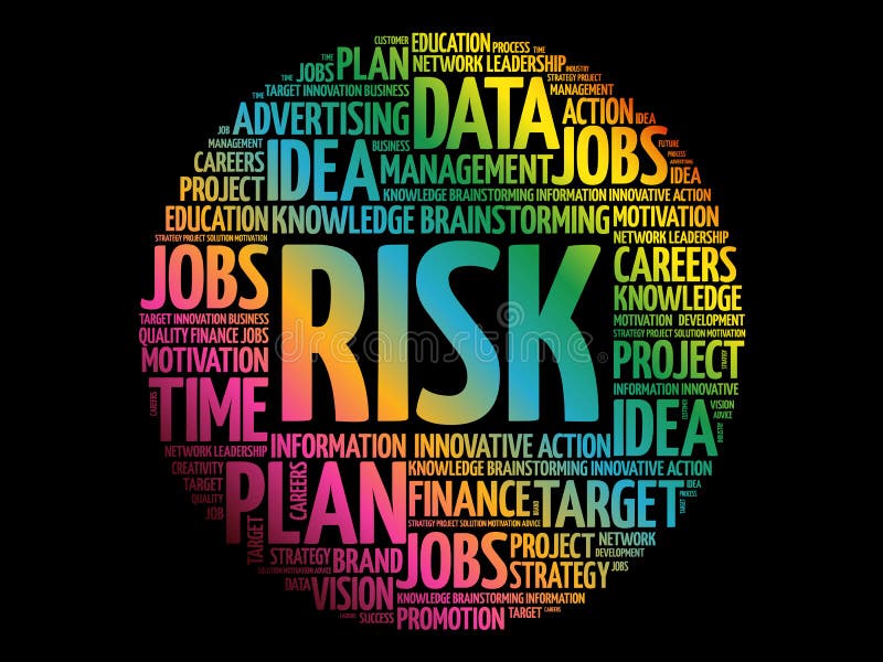 Risk circle word cloud stock illustration. Illustration of hazard ...