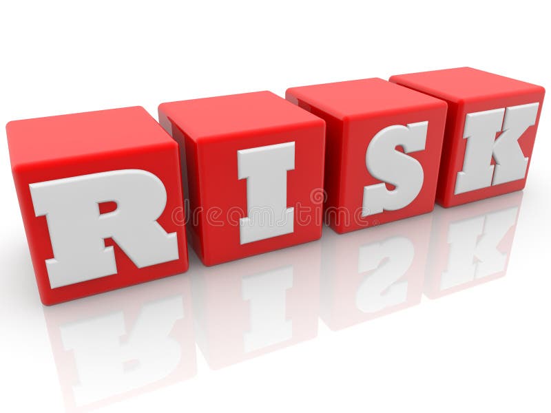 Risk Concept on Red Cubes on Black Background Stock Illustration ...