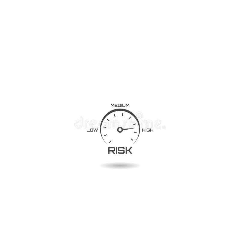 Risk Concept on Speedometer Icon with Shadow Stock Vector ...
