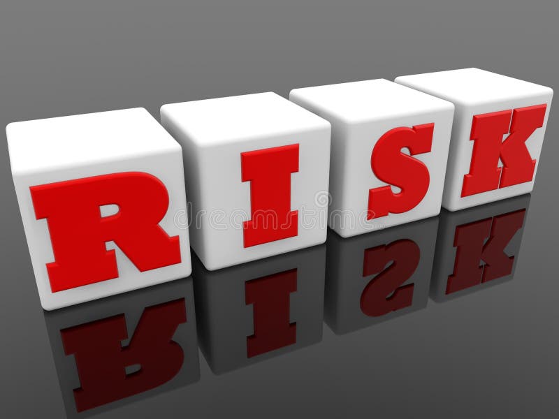 Risk Concept on White Cubes on White Background Stock Illustration ...
