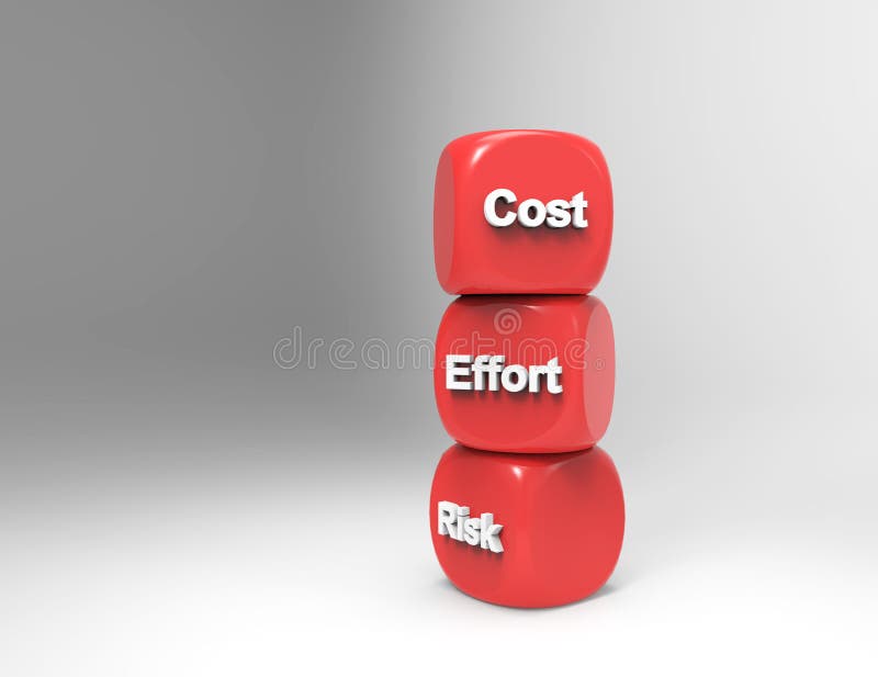 Cost, Effort, Risk stock illustration. Illustration of luck - 17474067