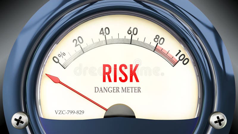 Risk and Danger Meter that Hits less Than Zero, Very Low Level of Risk ...