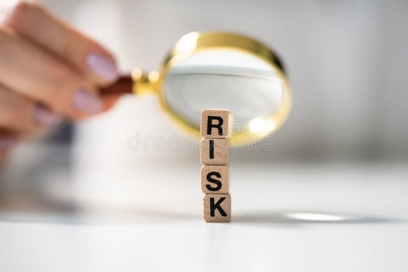 Risk Detection Using Magnifying Glass Stock Photo - Image of message ...