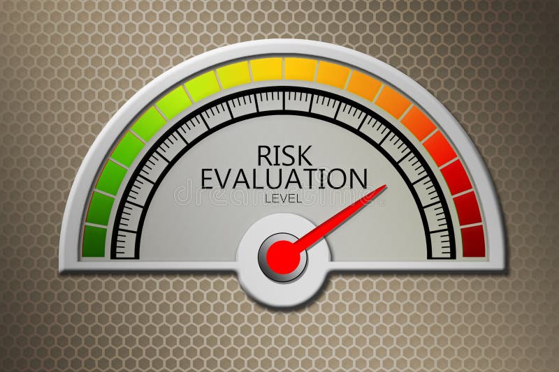 Risk Evaluation Level with Arrow in Measuring Scale Stock Illustration ...