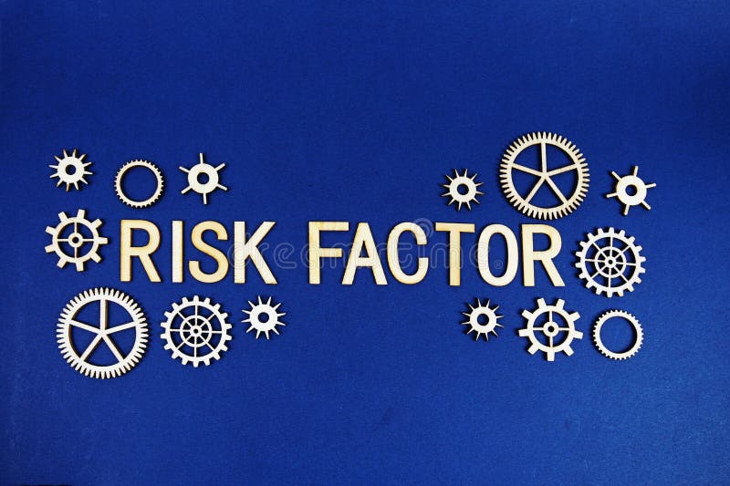 Risk Factor Alphabet Letters with Gears Element on Navy Blue Background ...