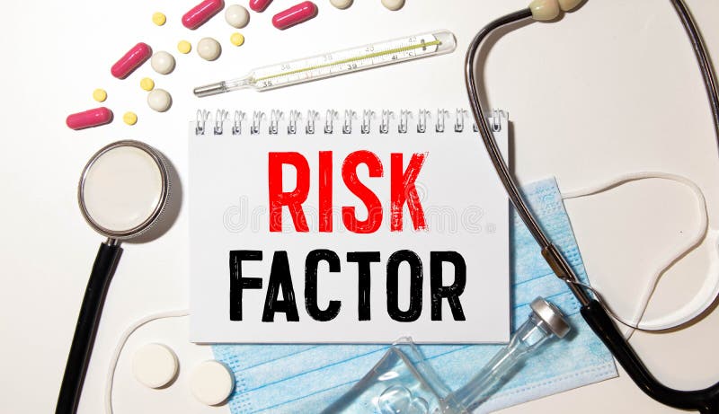 Risk Factor Handwritten on Paper Note with Stethoscope on Wooden Table ...