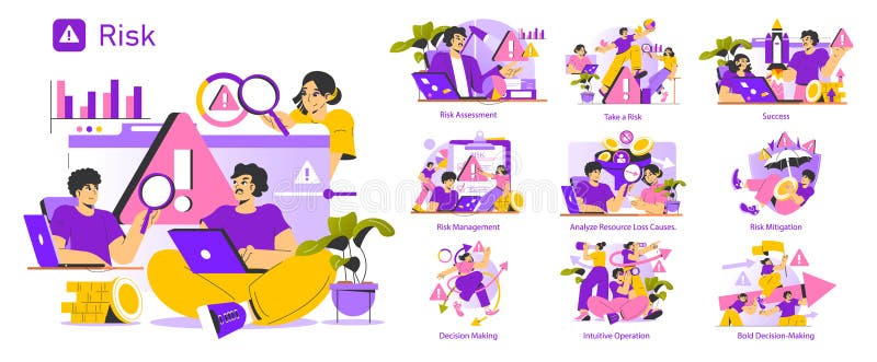 Risk. Flat Vector Illustration Stock Vector - Illustration of analysis ...