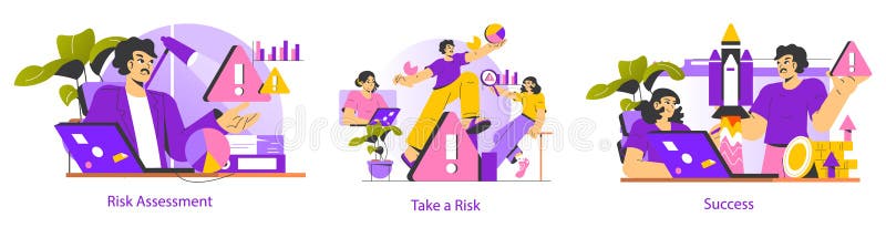 Risk. Flat Vector Illustration Stock Vector - Illustration of metrics ...