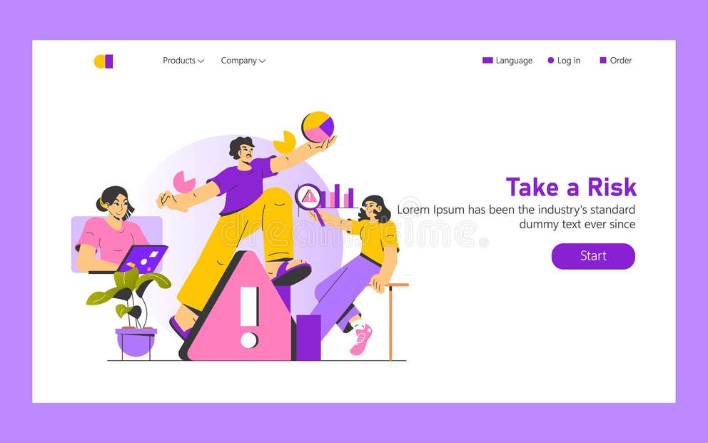 Risk. Flat Vector Illustration Stock Illustration - Illustration of ...