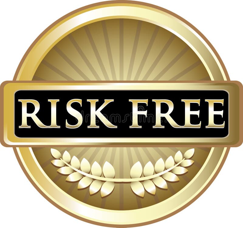 Risk Free Gold Emblem Icon stock vector. Illustration of luxurious ...