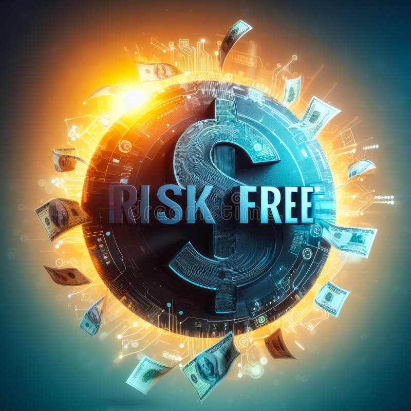Risk-Free Investment 3D Illustration of Dollar Bills Floating Around ...