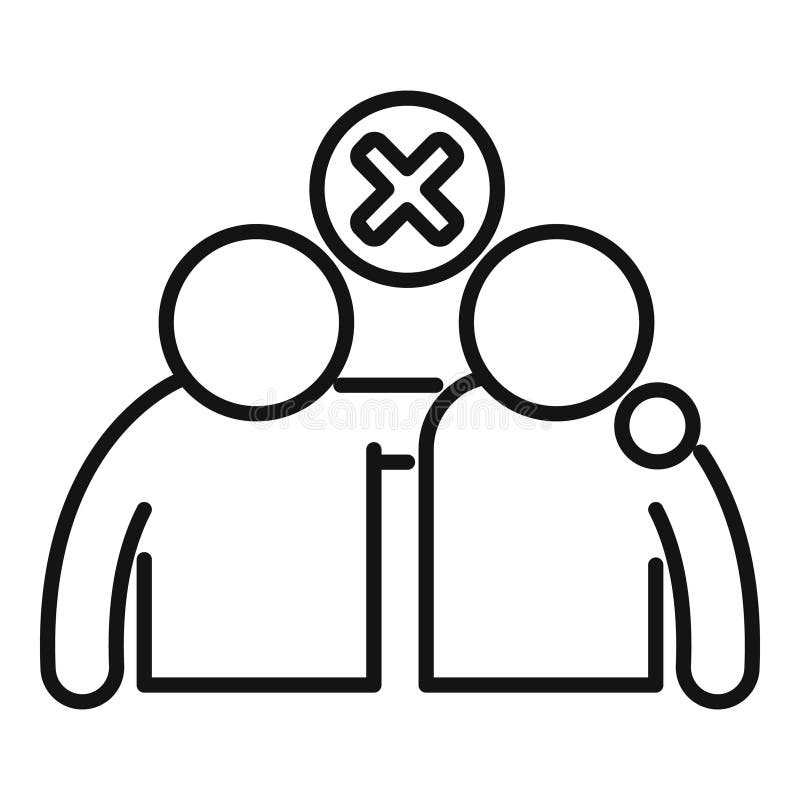 Risk Friends Embrace Icon Outline Vector. Shake Social Handle Stock ...